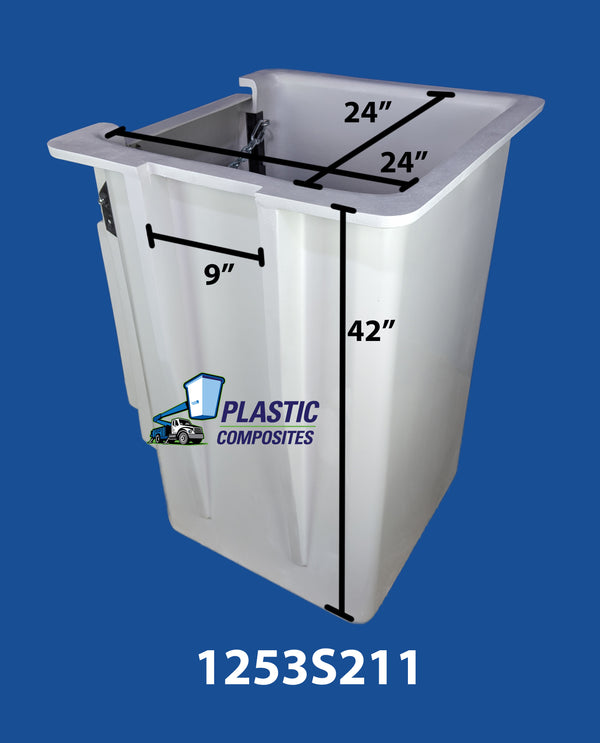 Buckets - Duralift - 24" x 24" x 42" - Door Left - 9" Ribs | Bucket ...