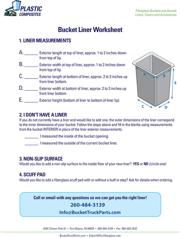 Bucket Liner - 24" x 24" x 42" - Single Man | Bucket Truck Parts